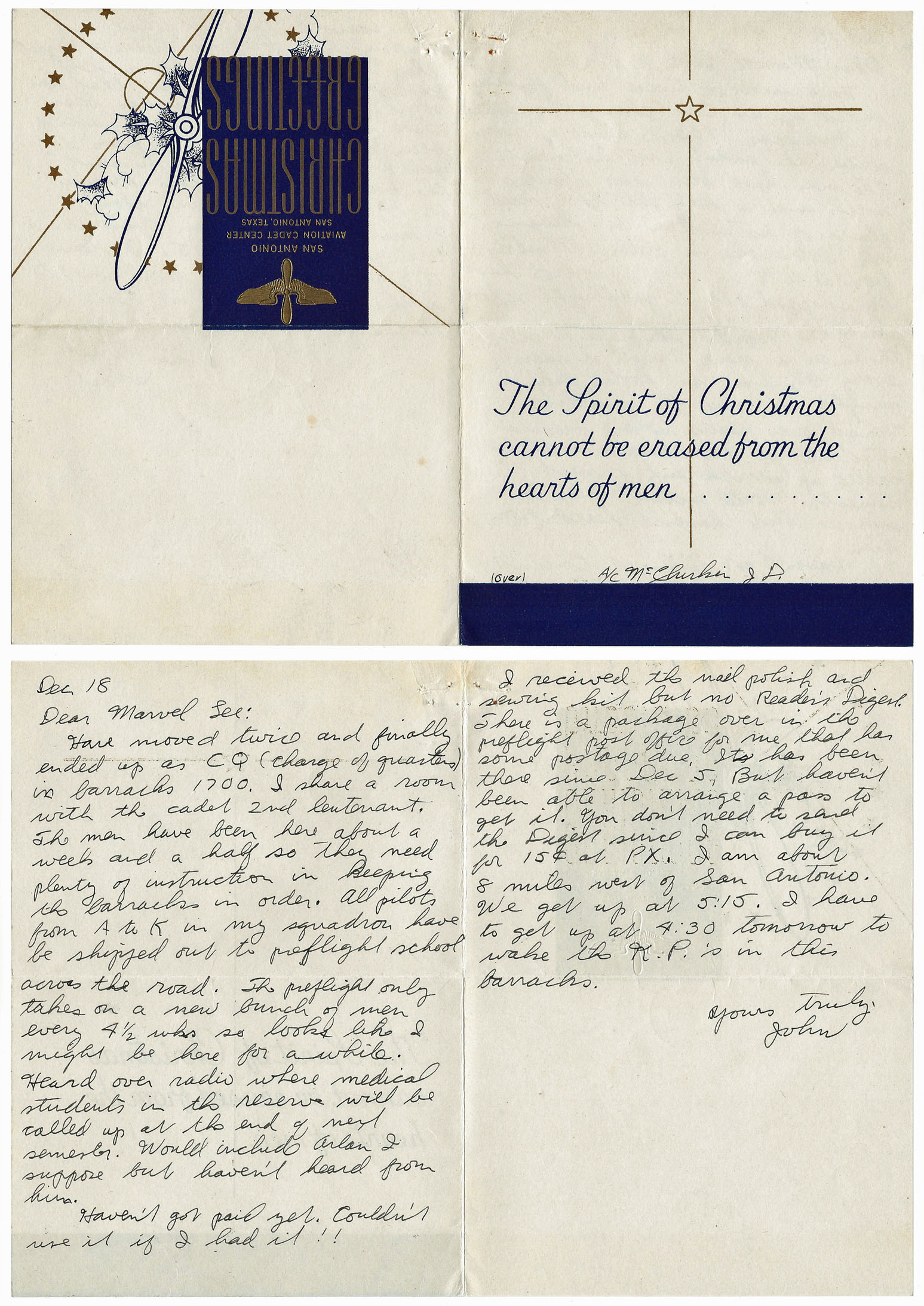 Charge of quarters – Dear Folks
